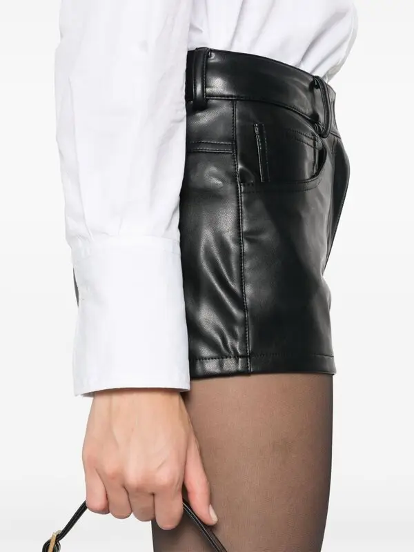 Norma Kamali Faux-leather Mini Shorts
