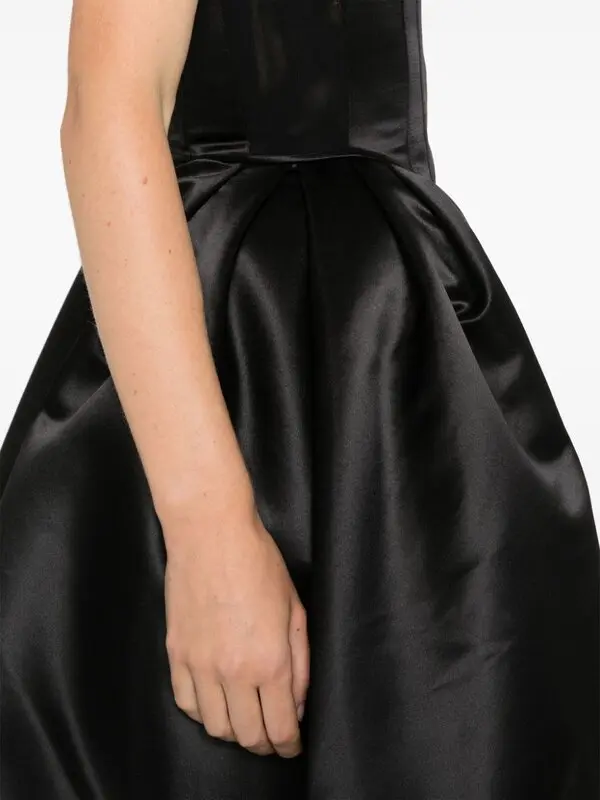 Vivetta Duchess Satin Mini Dress - Black