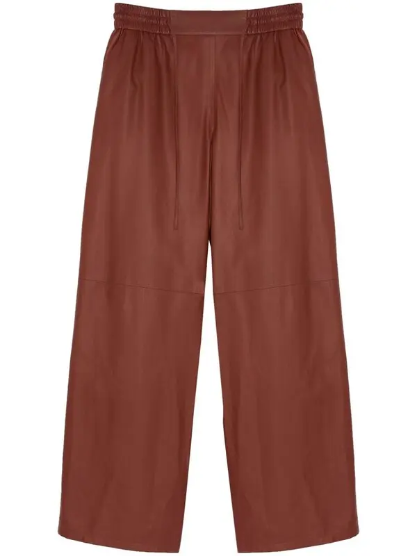 YVES SALOMON Leather Wide-leg Trousers