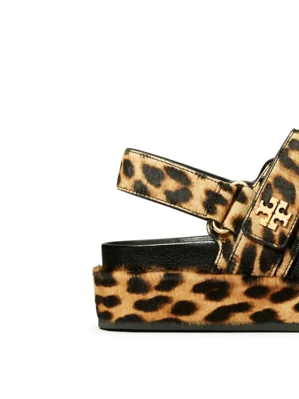 Tory Burch Kira Leopard Platform Sandals - Neutrals