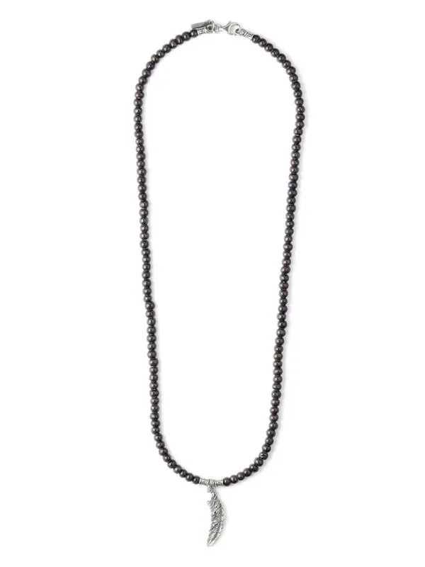 Emanuele Bicocchi Feather Charm Necklace - Silver