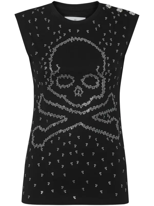 Philipp Plein Skull & Bones Tank Top