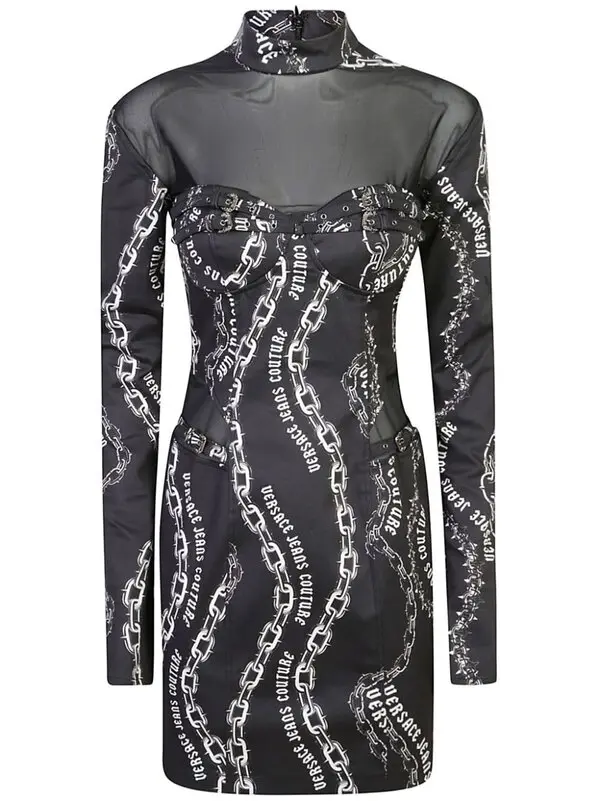 Versace Chain Couture-print Mini Dress