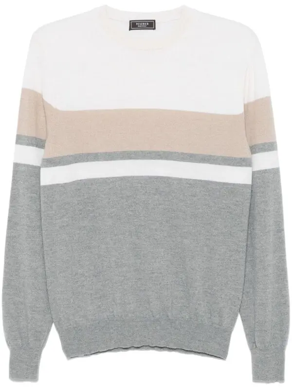 Peserico Stripe-detailed Sweater - Grey