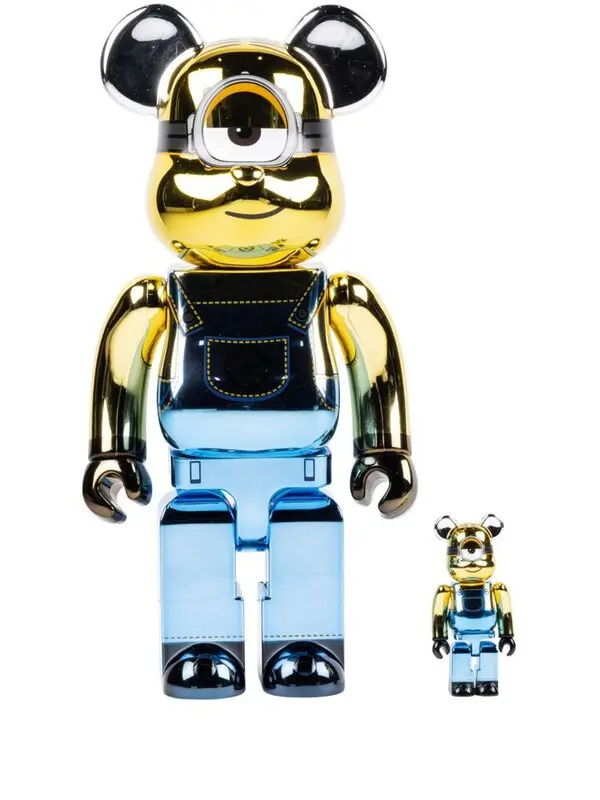 MEDICOM TOY X Minions Stuart Chrome Ver. 100% And 400% Figure Set - Blue