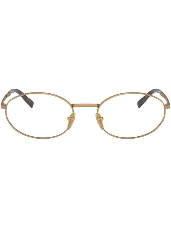 Prada Metallic Oval-frame Glasses - Gold