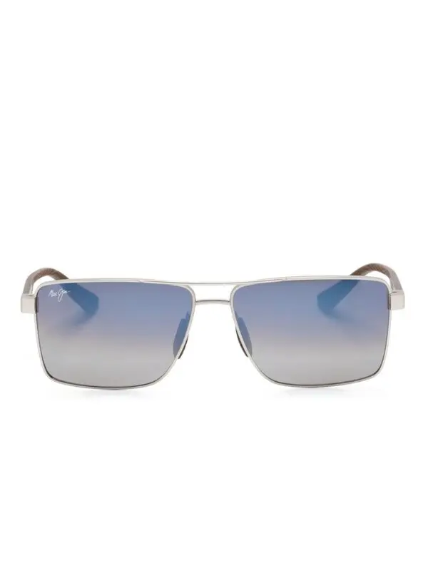 Maui Jim Piha Rectangle-frame Sunglasses - Silver