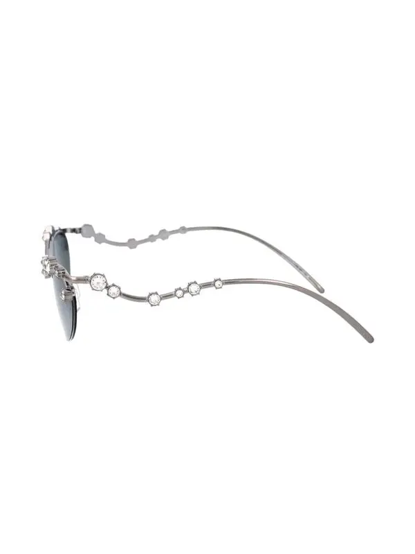SWAROVSKI Gunmetal Cat-eye Sunglasses - Silver