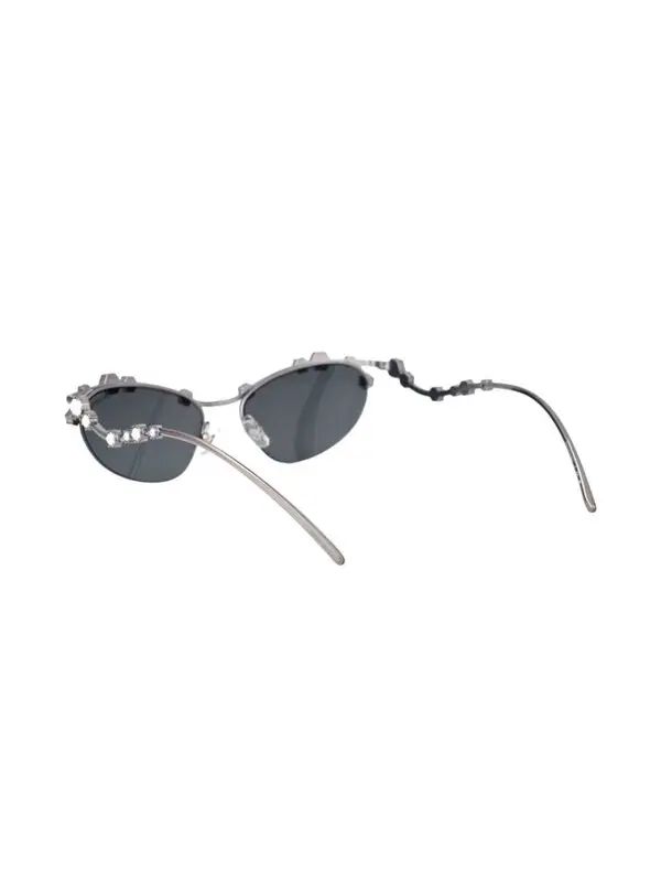 SWAROVSKI Gunmetal Cat-eye Sunglasses - Silver