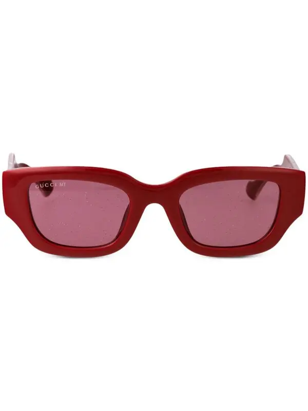 Gucci Rectangle-frame Sunglasses - Red