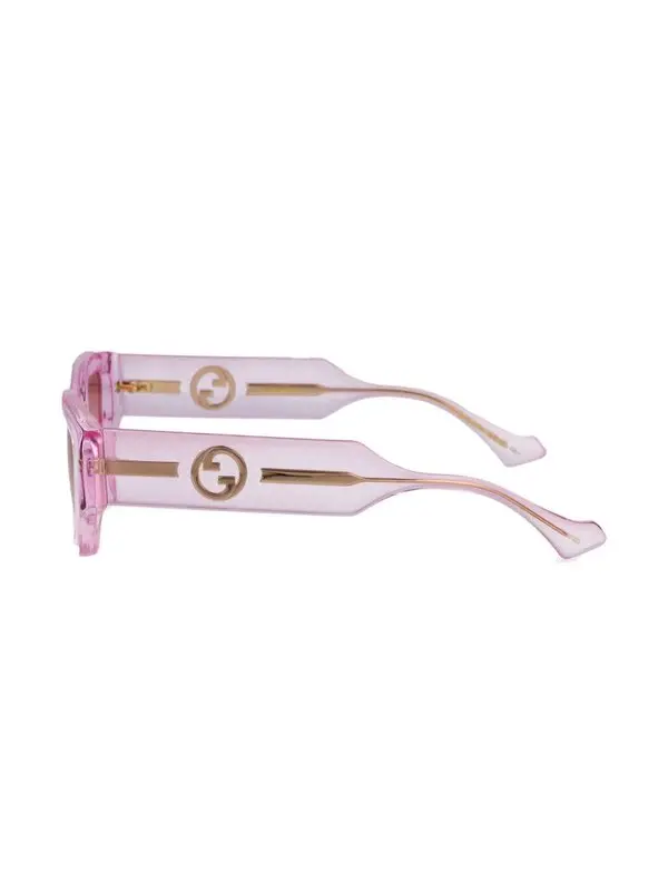 Gucci Gg Rectangle-frame Sunglasses - Pink