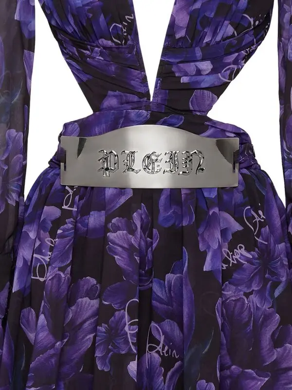 Philipp Plein Floral-print Chiffon Mini Dress