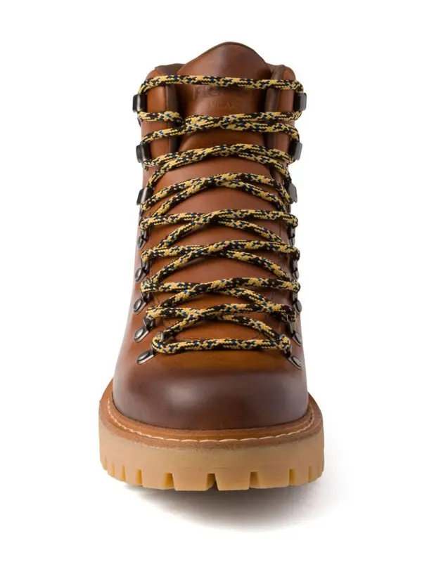 Prada Laced Leather Ankle Boots