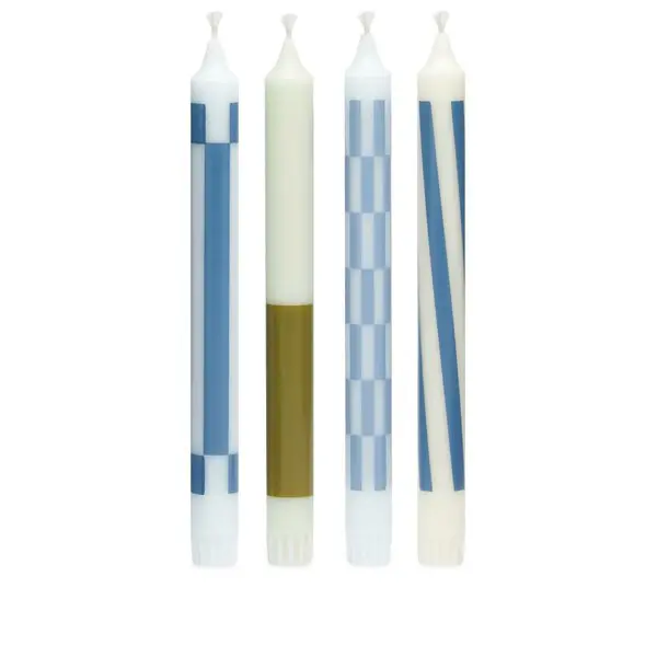 HAY Pattern Candle Set Of 4 - Green/blues