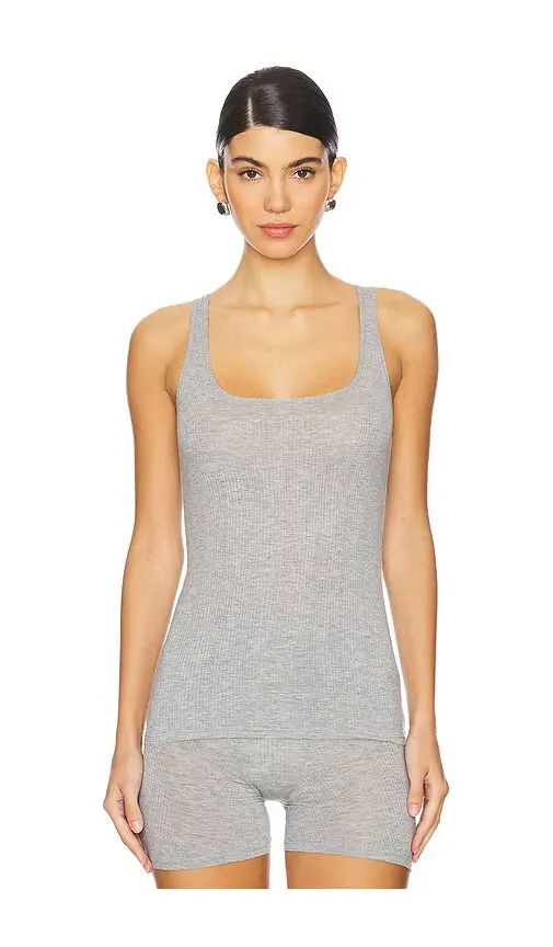 NEGATIVE UNDERWEAR Whipped A-top Lightweight Ribbed Tank - Grey
