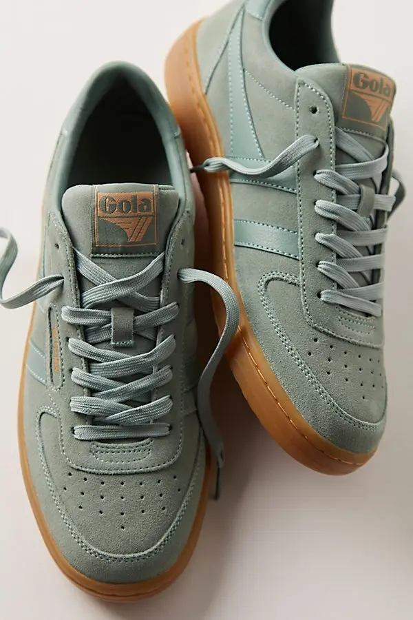 Gola Hawk Suede Sneakers - Green Mist/gum