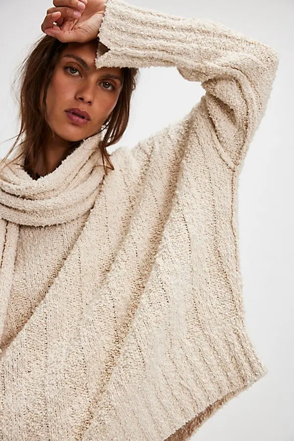 Free People Lillian Scarf Sweater