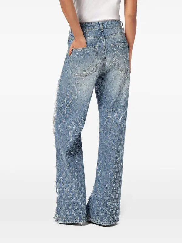 Philipp Plein Monogram Strass Jeans