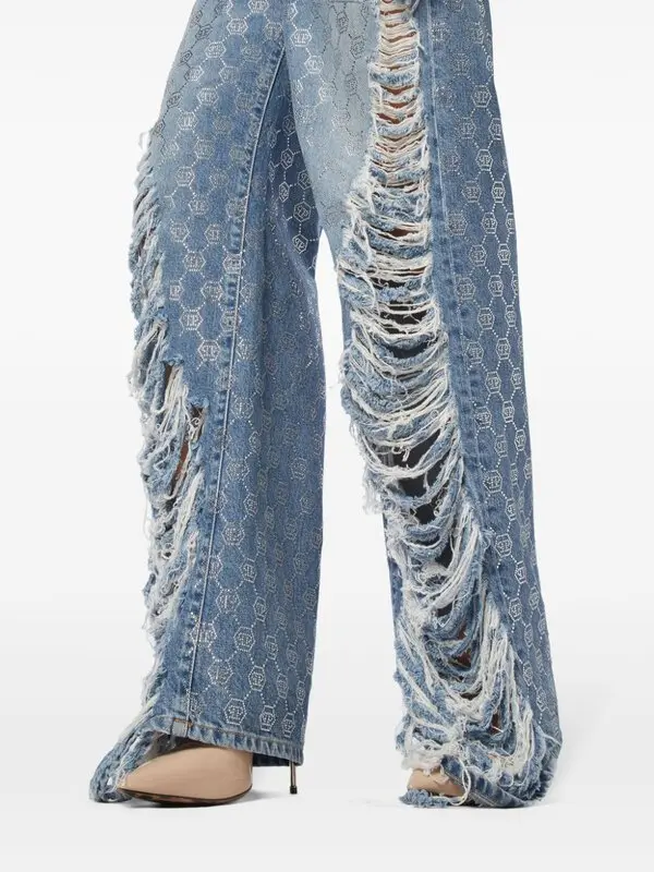 Philipp Plein Monogram Strass Jeans