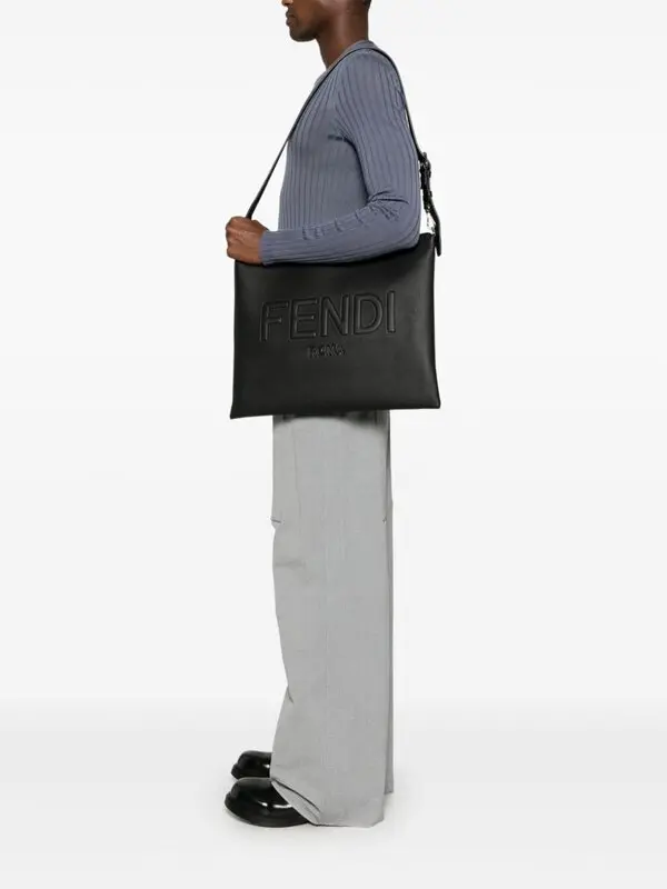 Fendi Leather Shoulder Bag - Black