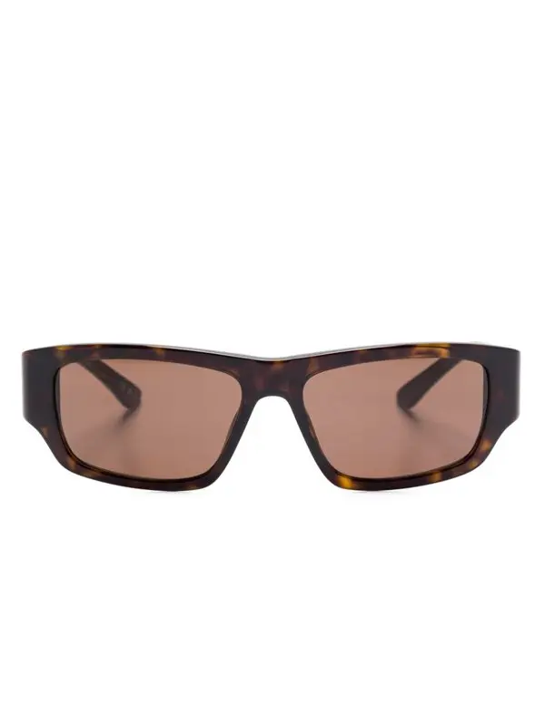 Balenciaga Rectangle-frame Sunglasses - Brown