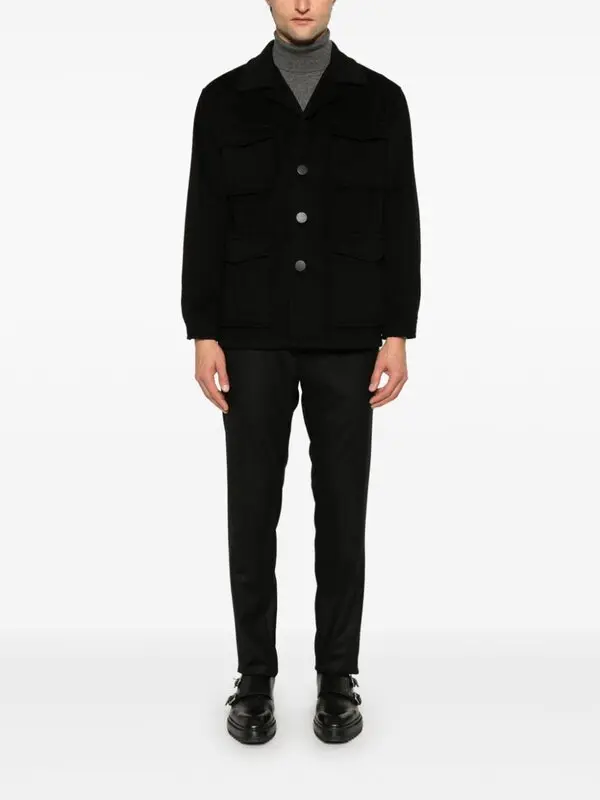 Tagliatore Fleece Shirt Jacket - Black
