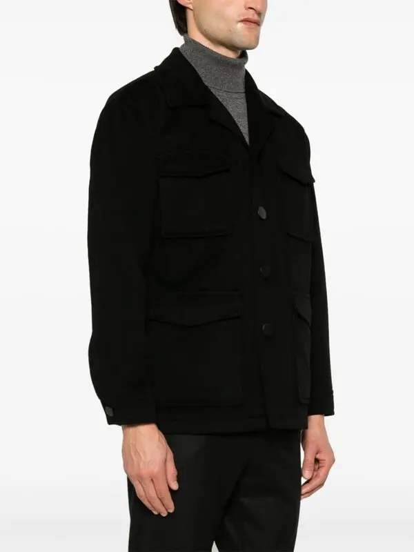 Tagliatore Fleece Shirt Jacket - Black