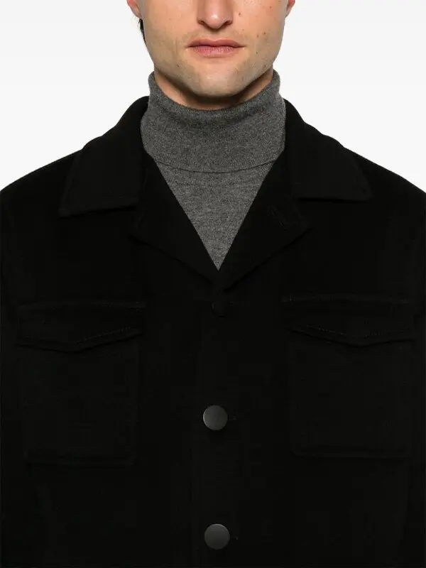 Tagliatore Fleece Shirt Jacket - Black