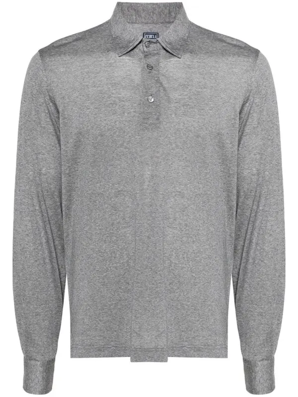 Fedeli Wool Polo Shirt - Grey