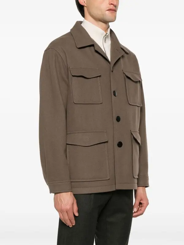 Tagliatore Fleece Shirt Jacket - Brown