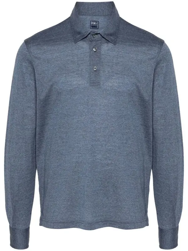 Fedeli Wool Polo Shirt - Blue