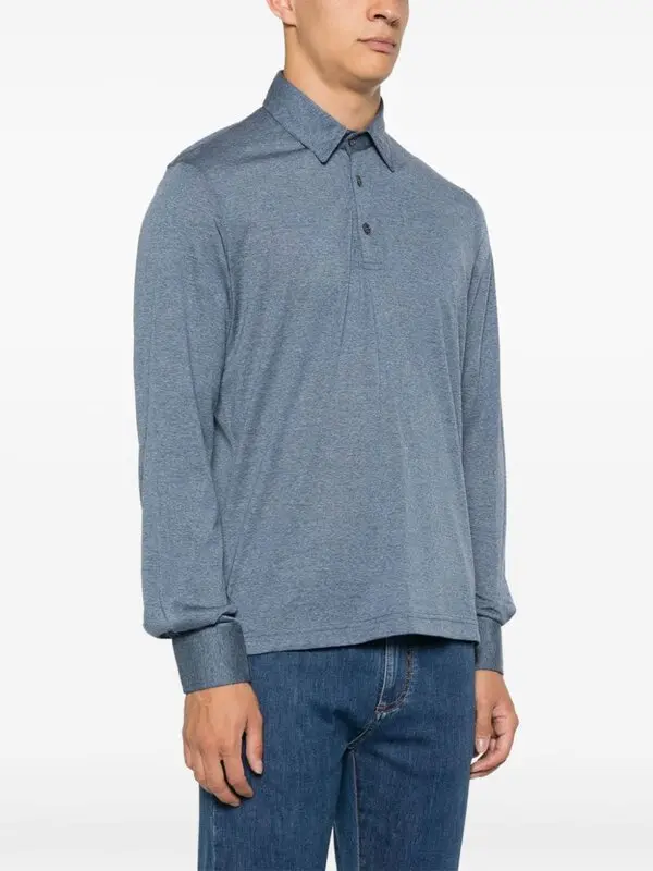 Fedeli Wool Polo Shirt - Blue