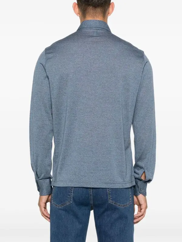 Fedeli Wool Polo Shirt - Blue