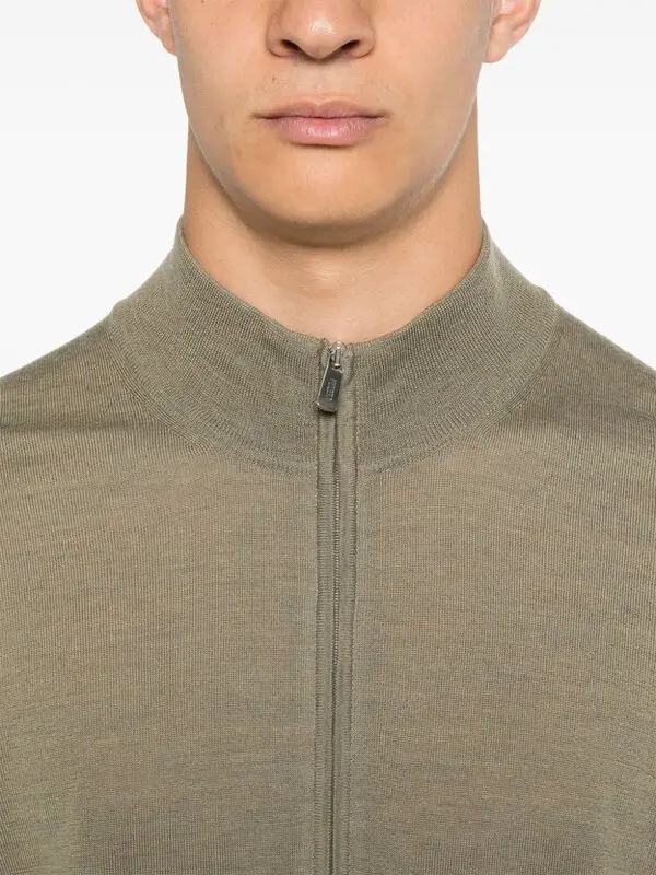 Fedeli Virgin Wool Cardigan - Green