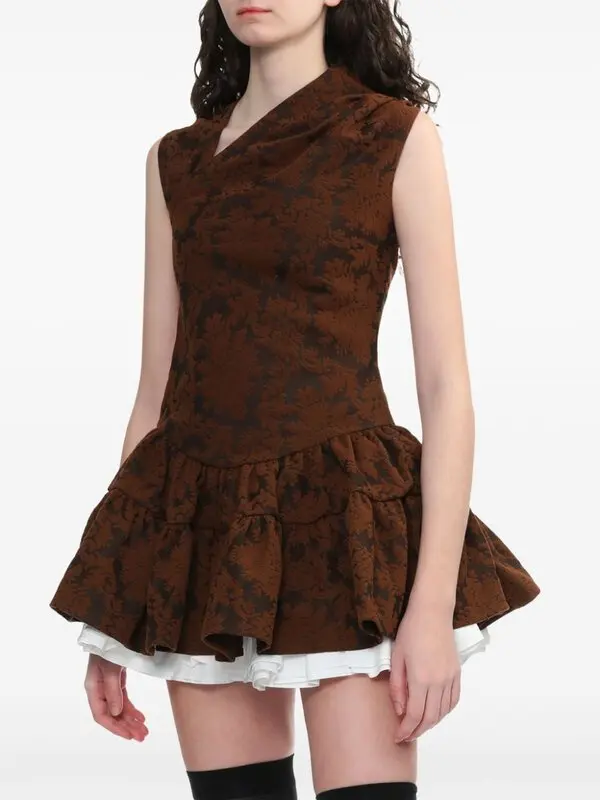 Shushu/Tong Layered Bubble Dress - Brown | Editorialist