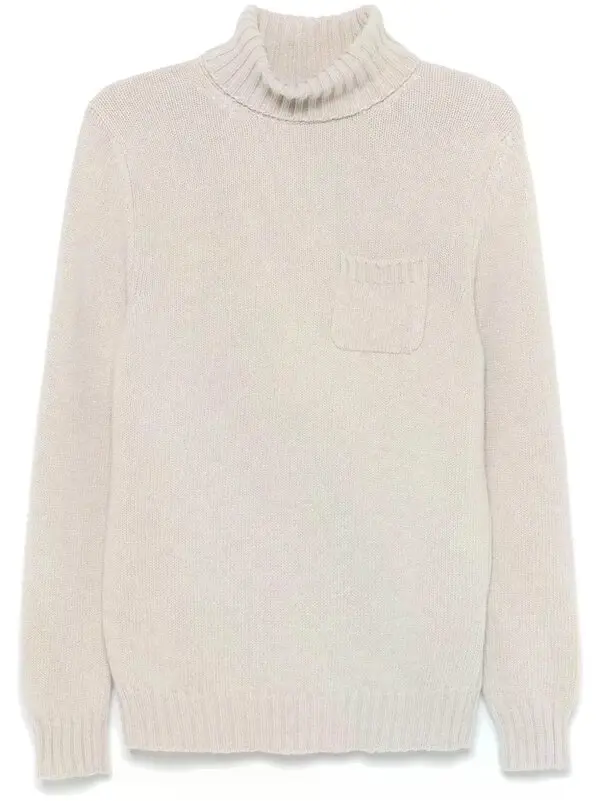 Fedeli Virgin Wool-cashmere Turtleneck Sweater - Neutrals