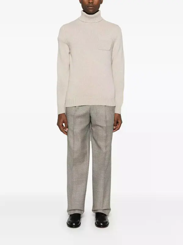 Fedeli Virgin Wool-cashmere Turtleneck Sweater - Neutrals