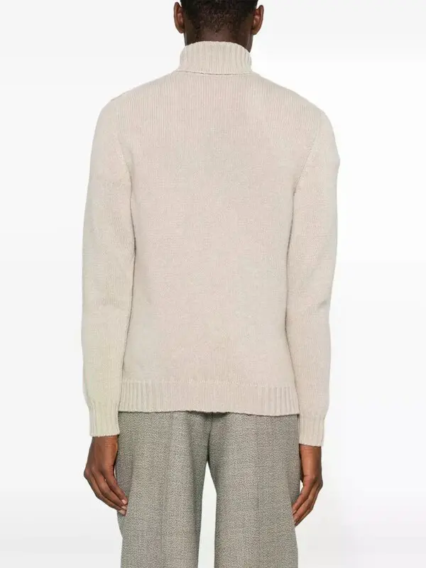 Fedeli Virgin Wool-cashmere Turtleneck Sweater - Neutrals