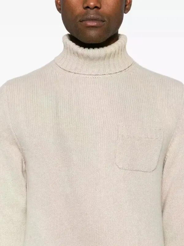Fedeli Virgin Wool-cashmere Turtleneck Sweater - Neutrals