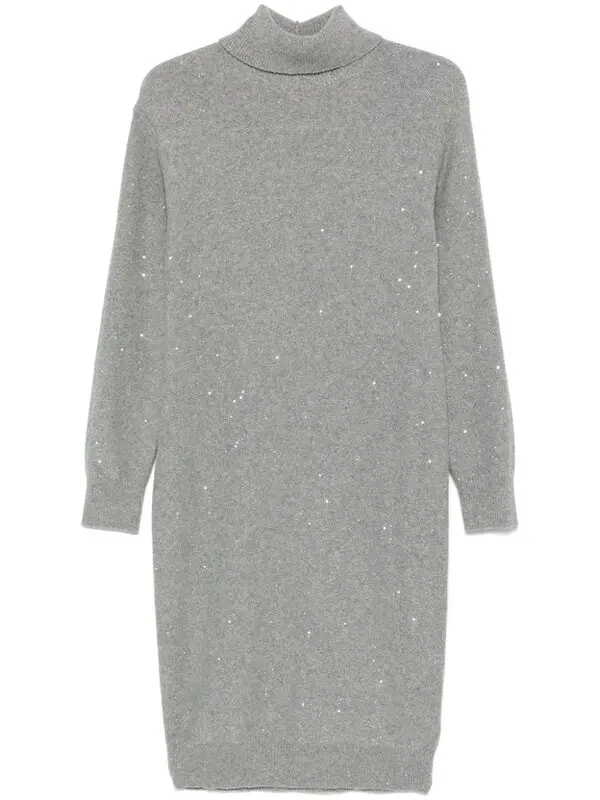 Peserico Sequined Midi Dress - Grey