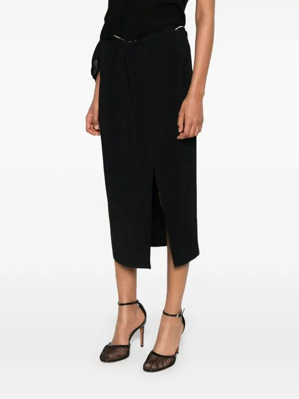 JADE CROPPER Draped Midi Skirt
