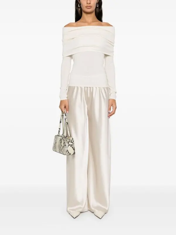 Almada Label Bias-cut Satin Trousers