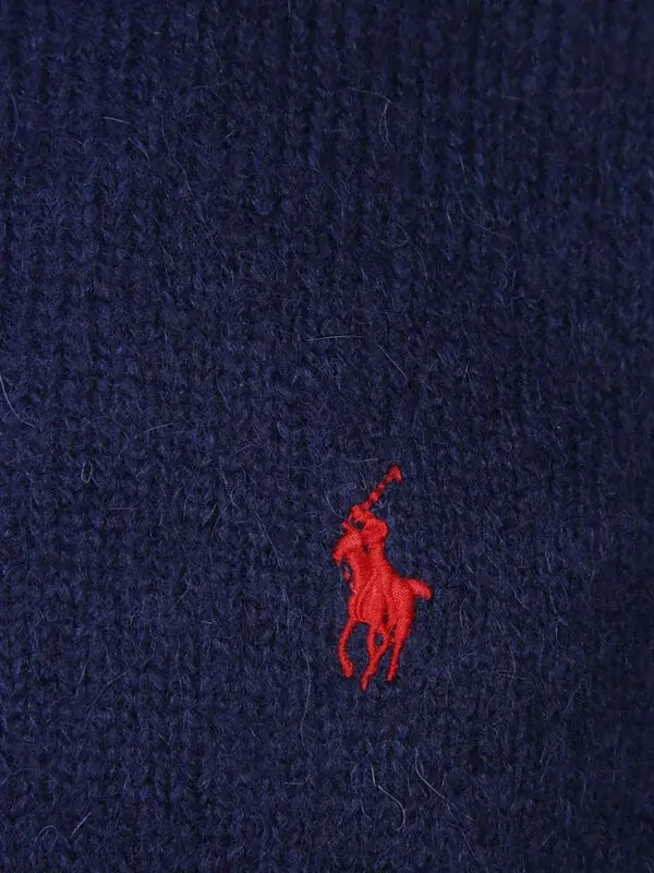 Polo Ralph Lauren Crew Neck Sweater With Embroidered Logo - Blue