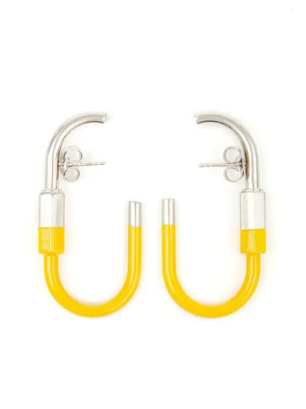 MAISON MARGIELA Carabiner Hoop Earrings - Yellow