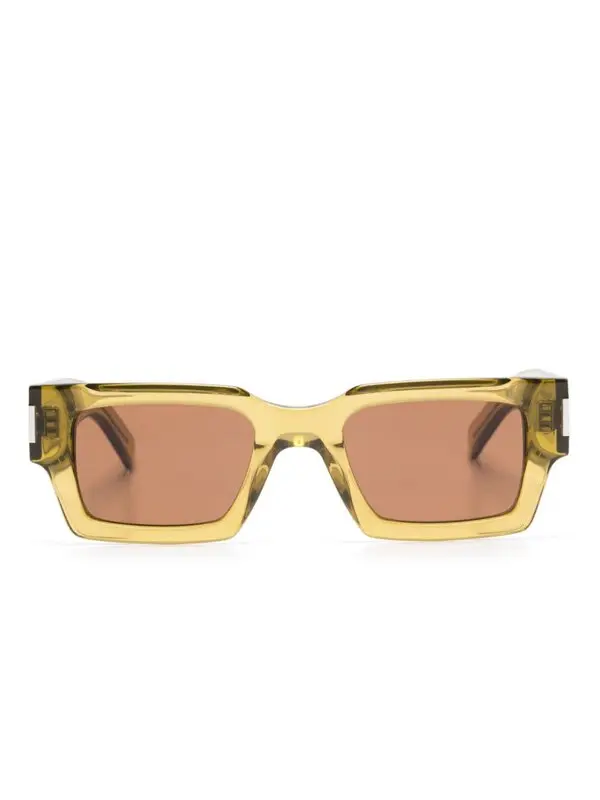 Saint Laurent Transparent-frame Sunglasses - Yellow