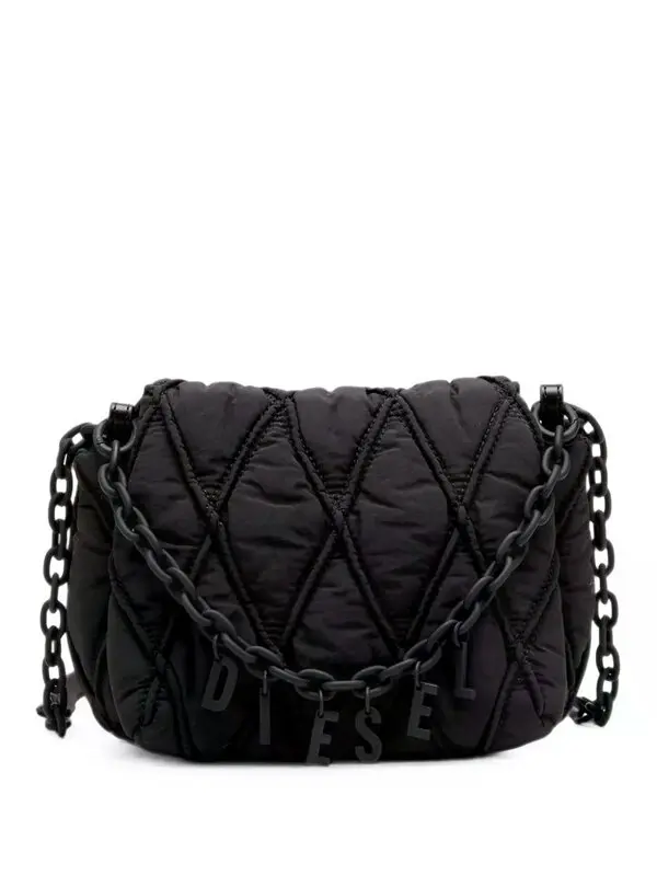DIESEL® Charm-d Small Shoulder Bag In Quilted Nylon - Black