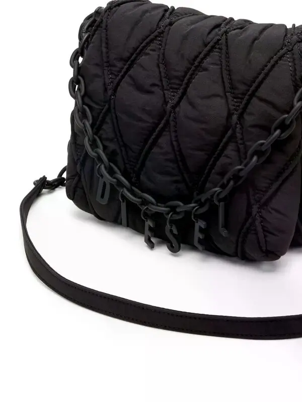 DIESEL® Charm-d Small Shoulder Bag In Quilted Nylon - Black