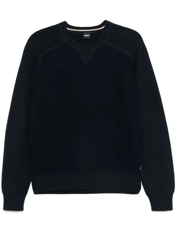 BOSS Panelled Sweater - Blue