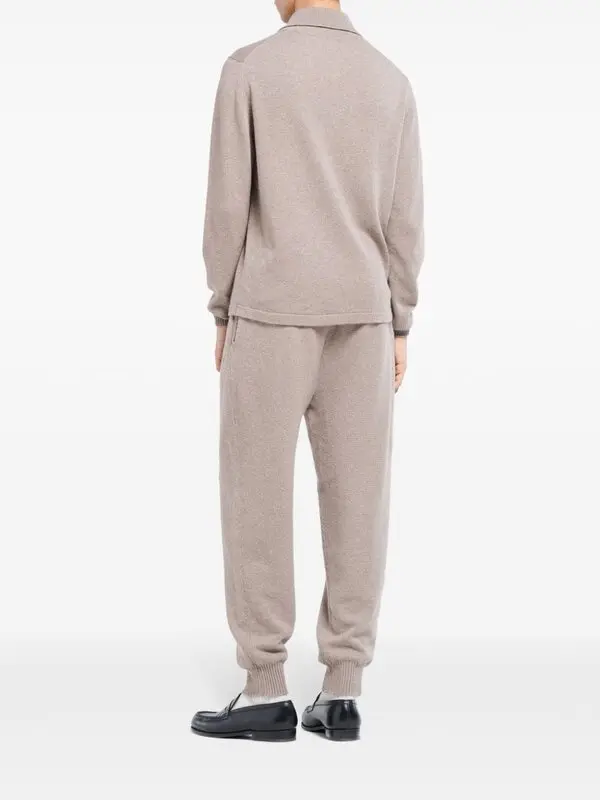BARRIE B Label Cashmere Trousers - Neutrals