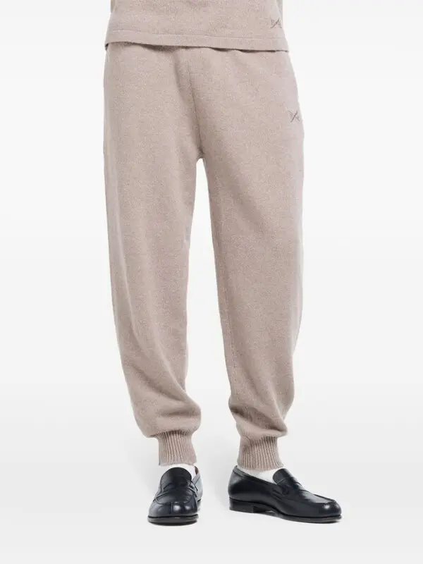 BARRIE B Label Cashmere Trousers - Neutrals